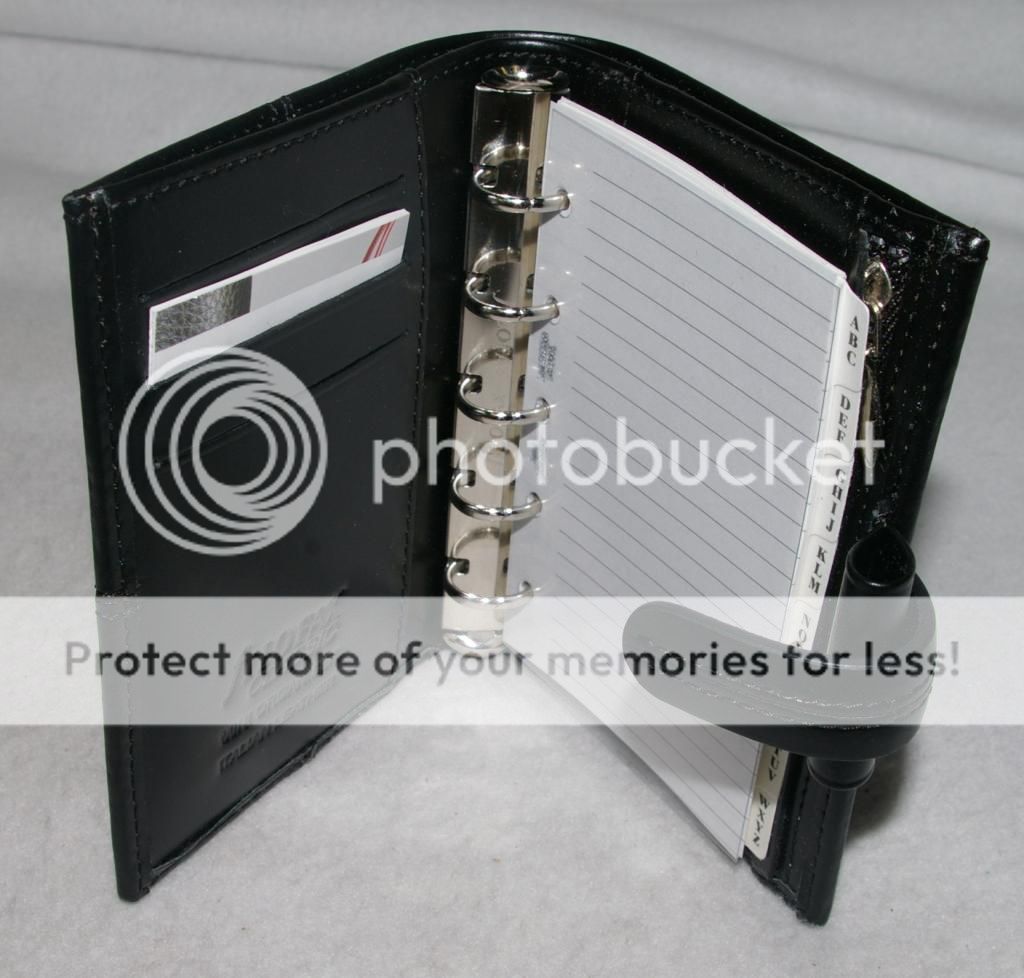 FILOFAX MINI Classic Black Italian Leather Day Planner Organizer Agenda ...